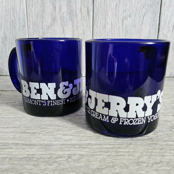 Ben & Jerry's | Kitchen | Ben Jerrys Cobalt Blue Mugs | Poshmark